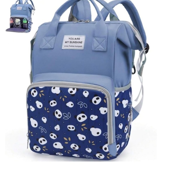 Accessories | Blue Kids Backpack With Panda Design | Poshmark
